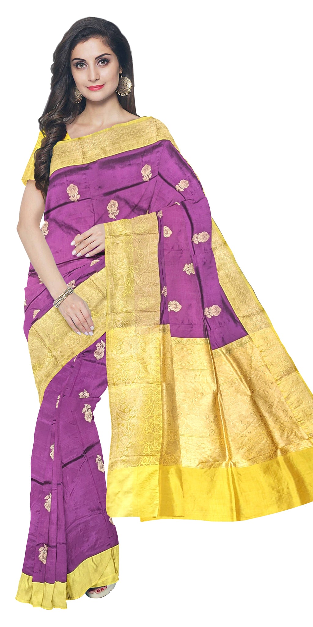 Purple Benarasi Silk Saree – Parinita Sarees and Fashion